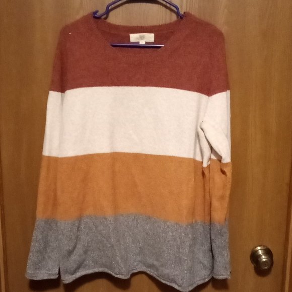 Pinque | Sweaters | Pinque Striped Sweater Warm Fall Colors | Poshmark